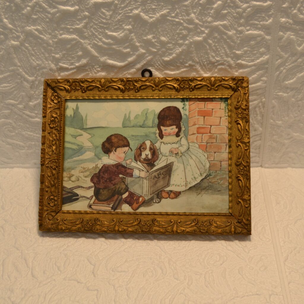 Acquerello Cornice Legno Oro INES DONATI Autografato (6) - Tilacino